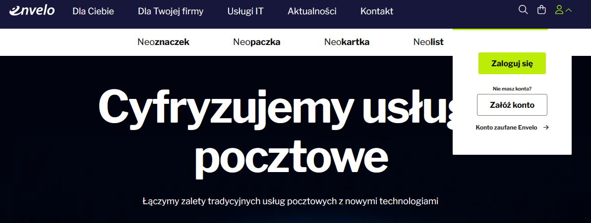 Jak się zalogować? - Envelo – Poczta Polska przez internet