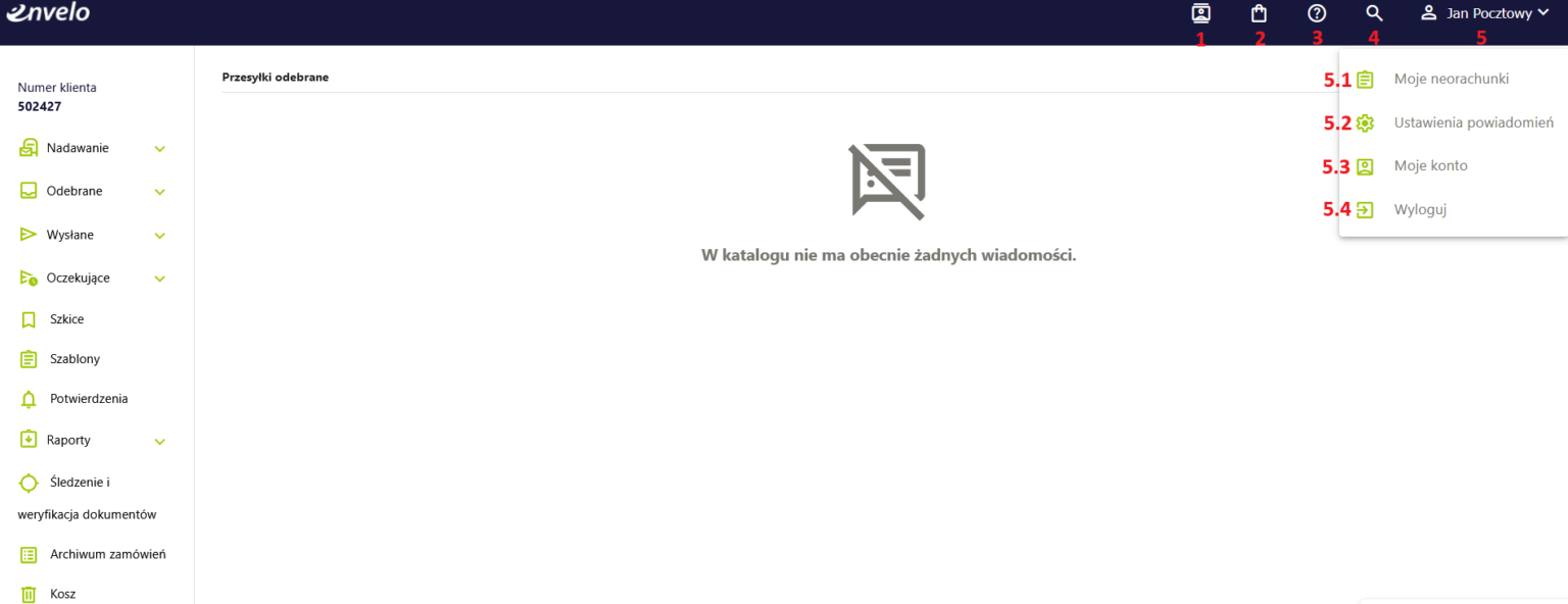 Korzystanie ze skrzynki Envelo - Envelo – Poczta Polska przez internet